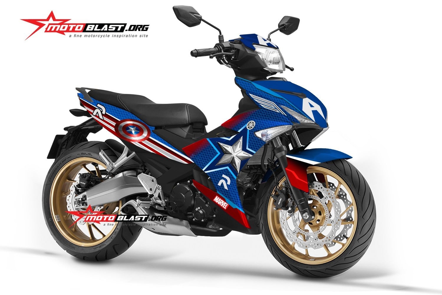 Yamaha Mx King 150 กับภาพกราฟฟิกเวอร์ชั่น Captain America